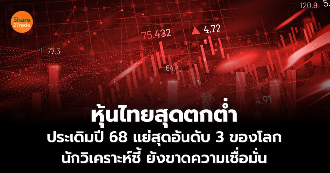 หุ้นไทยสุดตกต่ำ ประเดิมปี 68 แย่สุดอันดับ 3 ของโลก นักวิเคราะห์ชี้ ยังขาดความเชื่อมั่น | Share2Trade